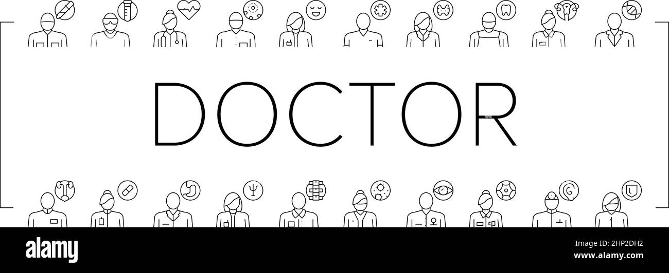 Medical Speciality Collection Icons Set Black Vector Stock Vector Image ...