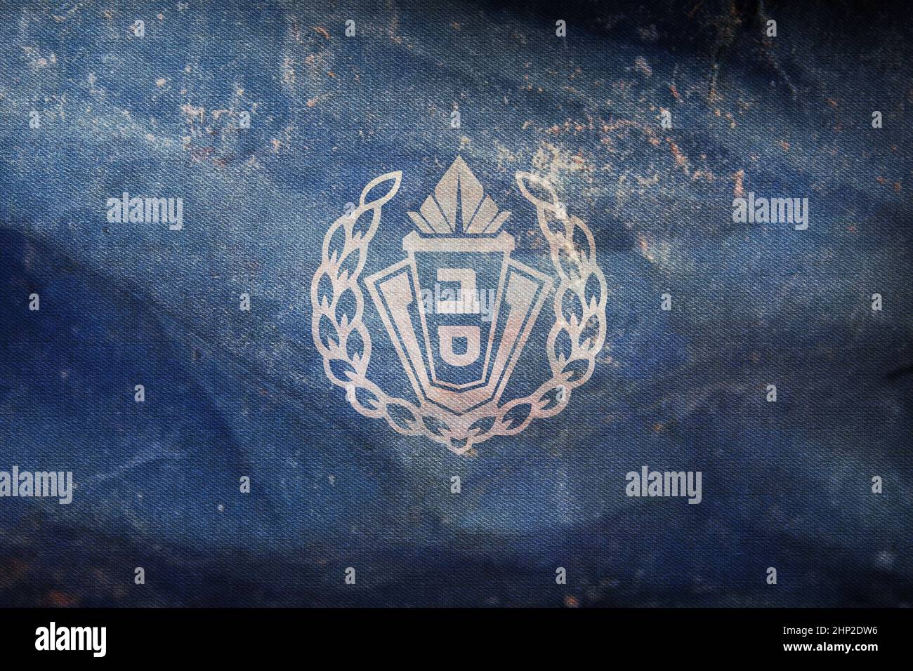 Top view of flag Prison Service, Israel. retro flag with grunge texture ...
