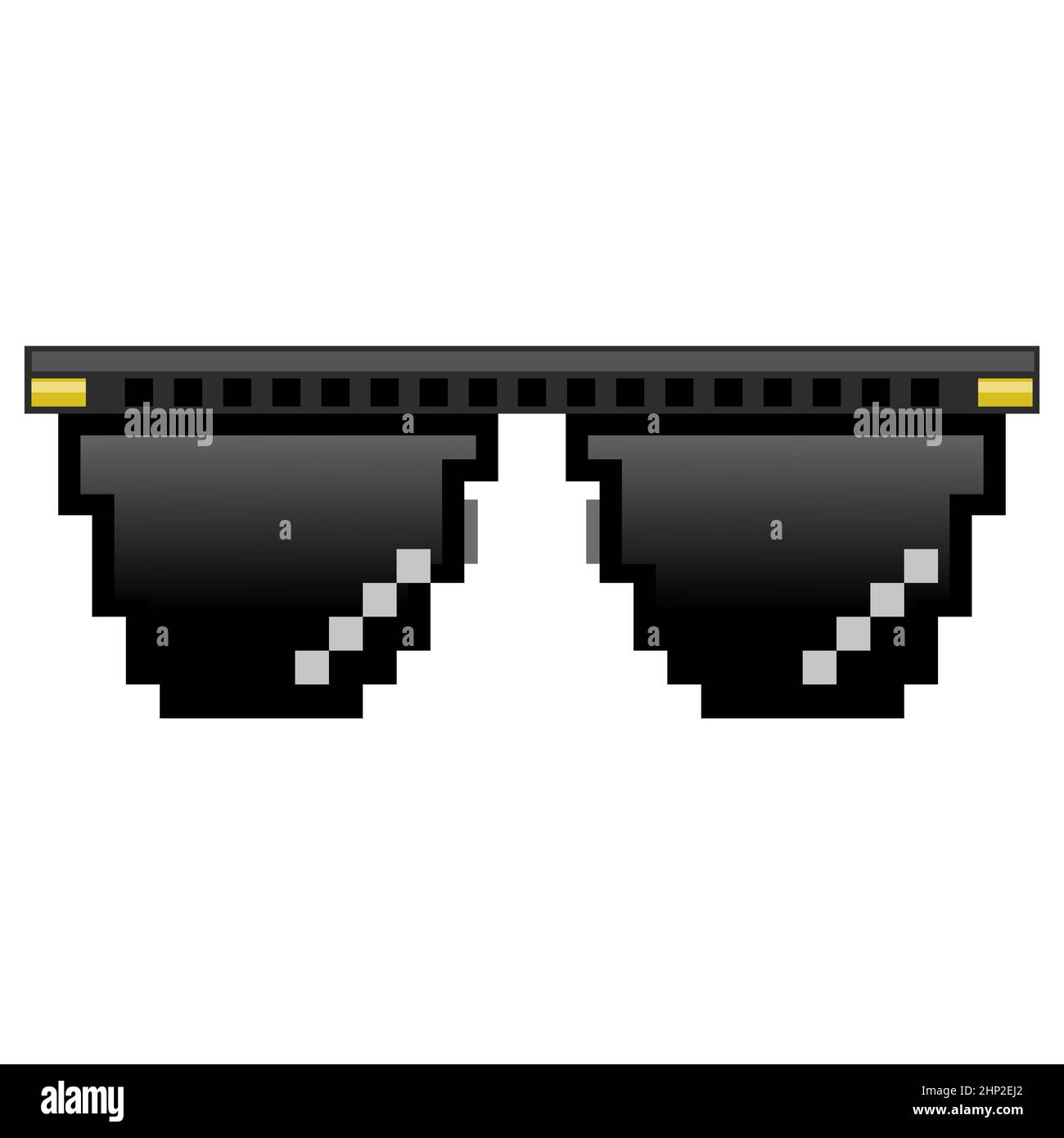 Isometric Pixel Glasses Icon Isolated on White Background. Black ...