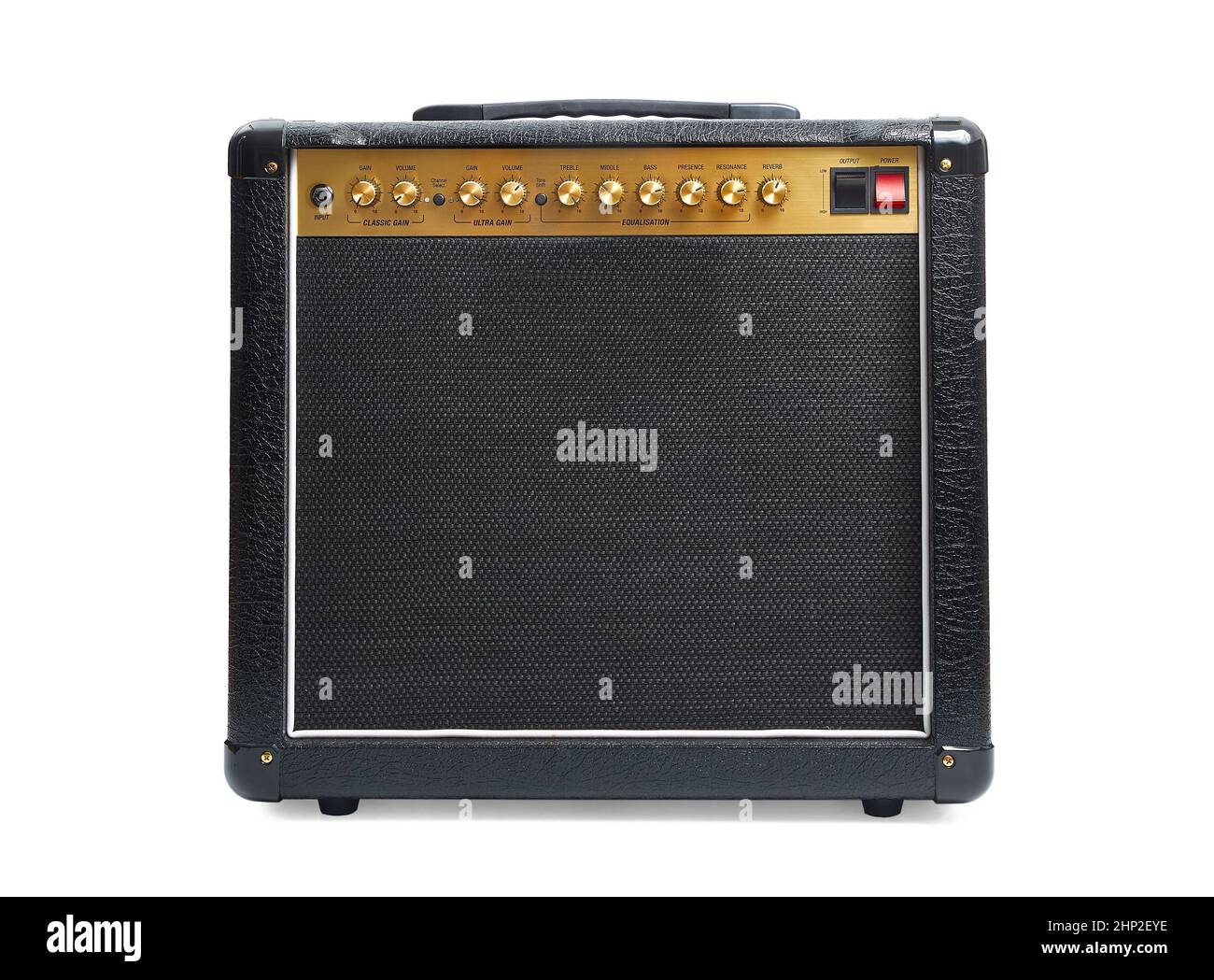 Guitar combo amplifier isolated on white background, classic vintage ...