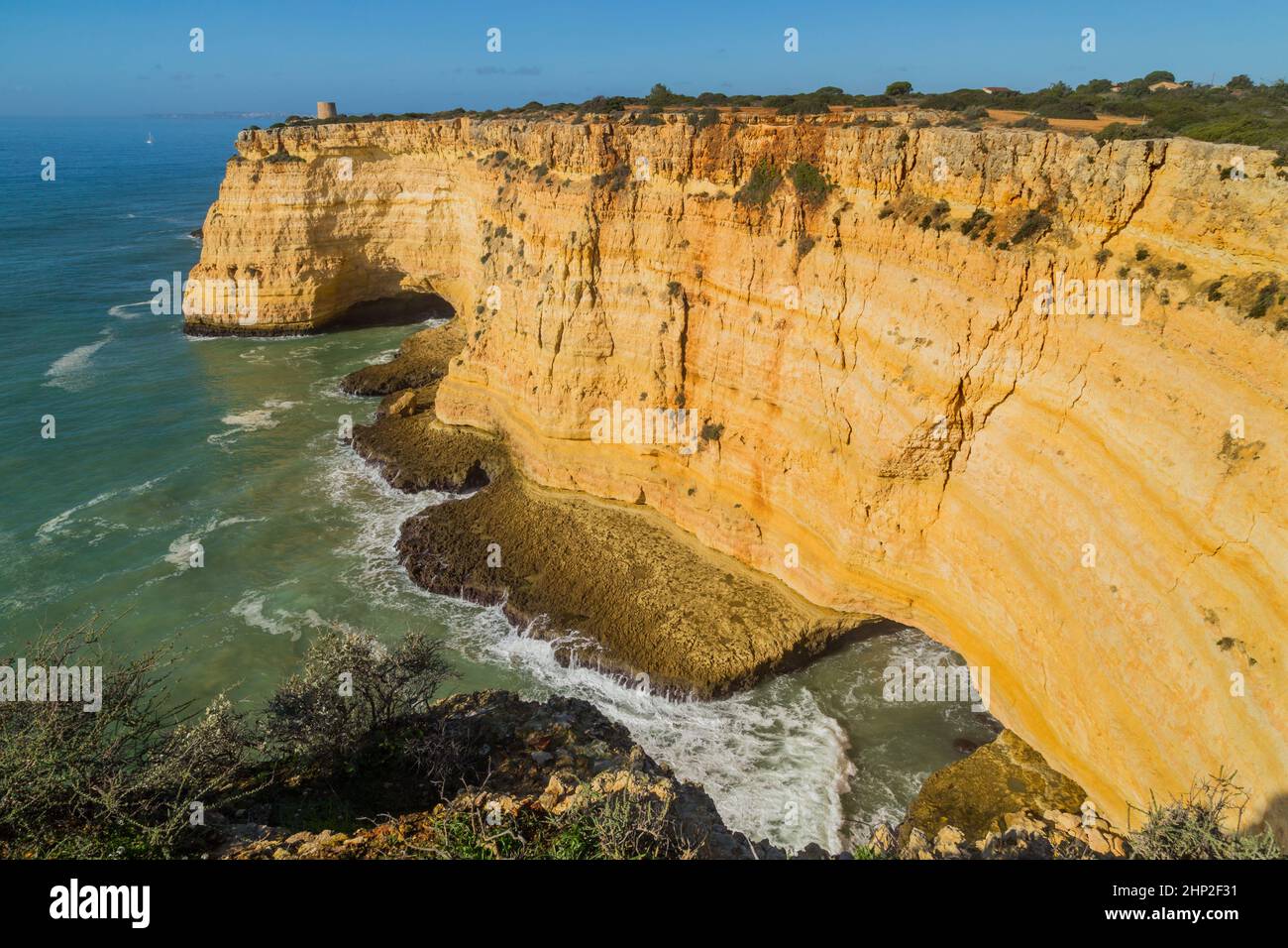 Coastal cliffs of Algarve, Lagoa, Portugal Stock Photo - Alamy