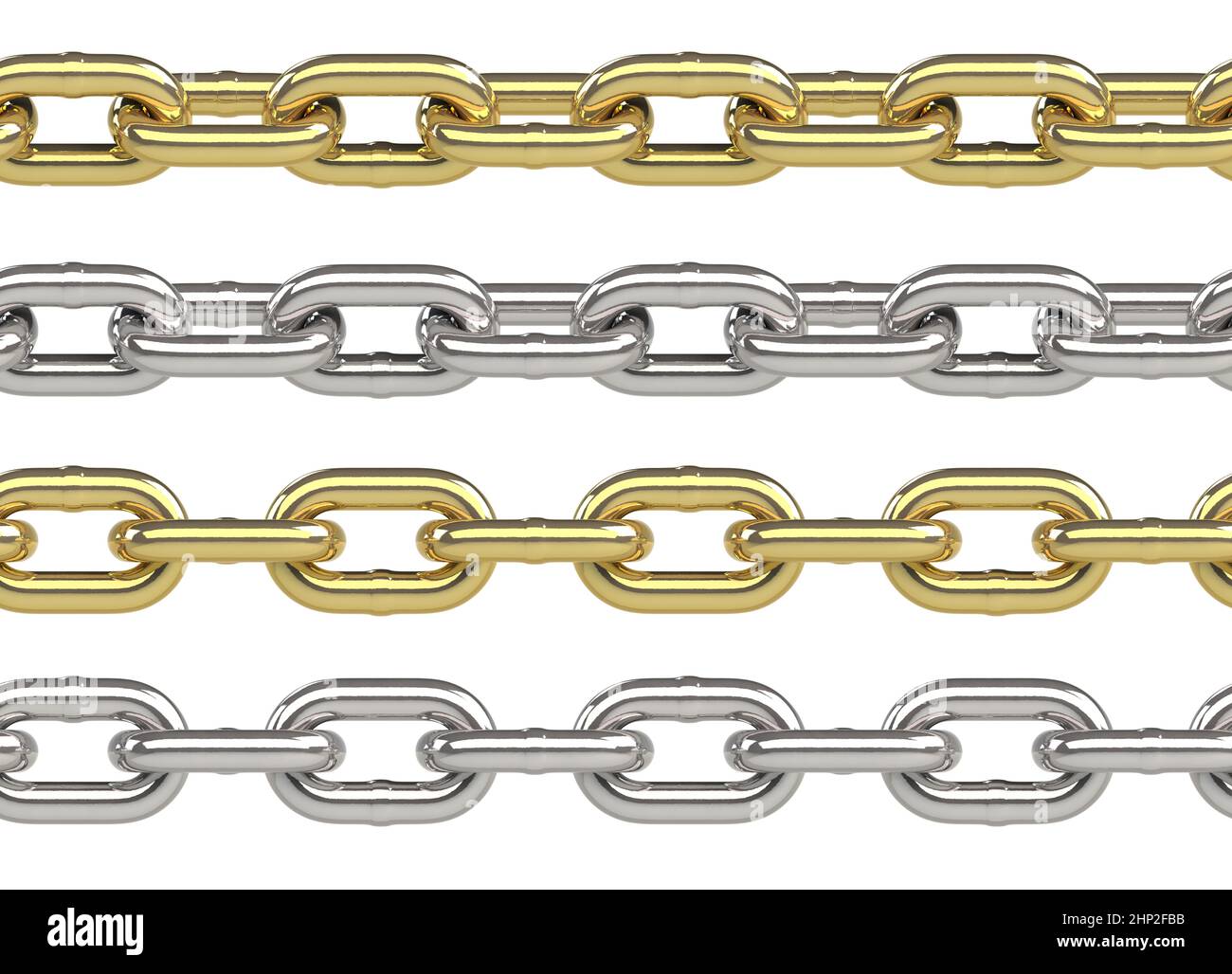 Seamless chain set in gold and silver isolated on white Stock Photo - Alamy