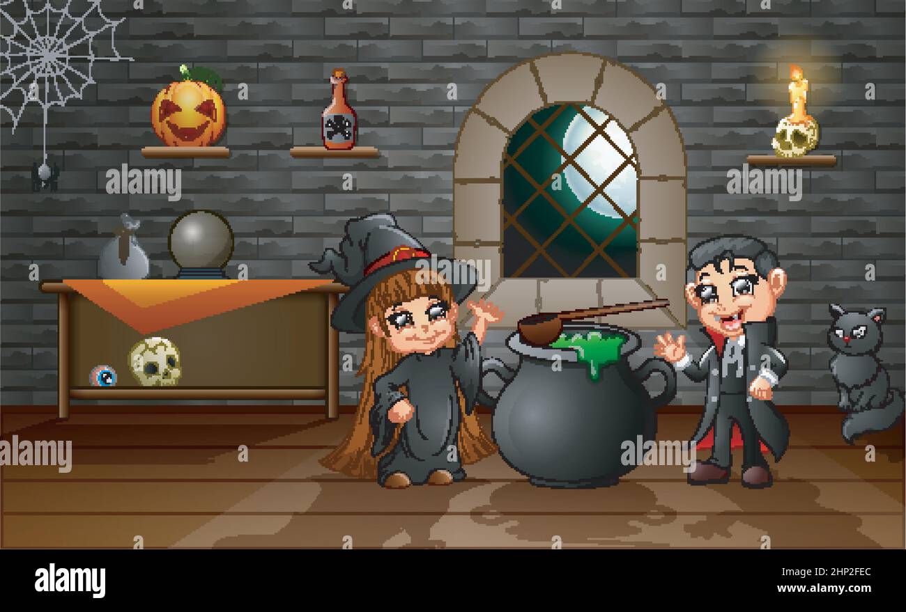 Witch vampire cartoon hi-res stock photography and images - Alamy