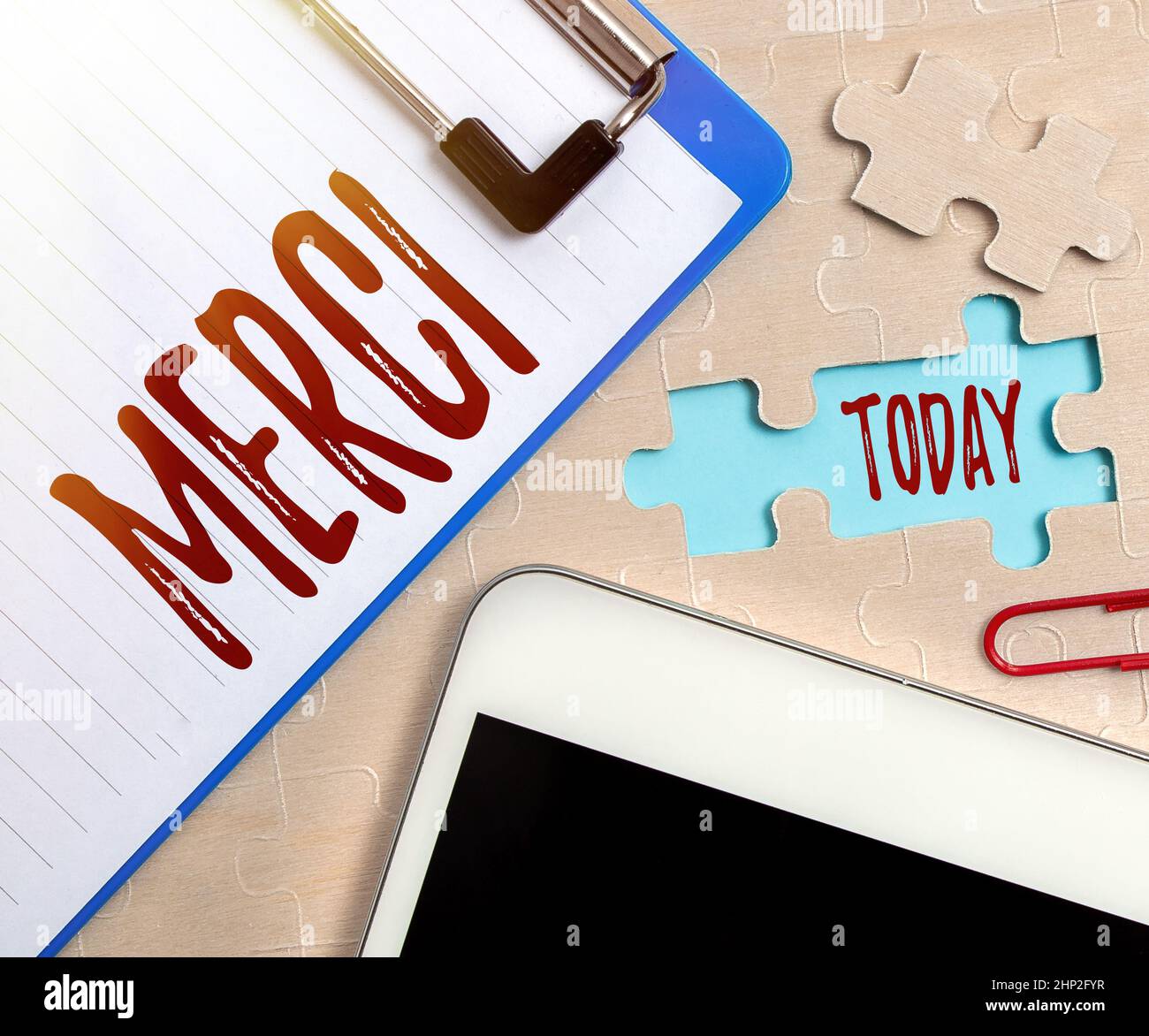 Writing displaying text Merci, Conceptual photo what is said or ...