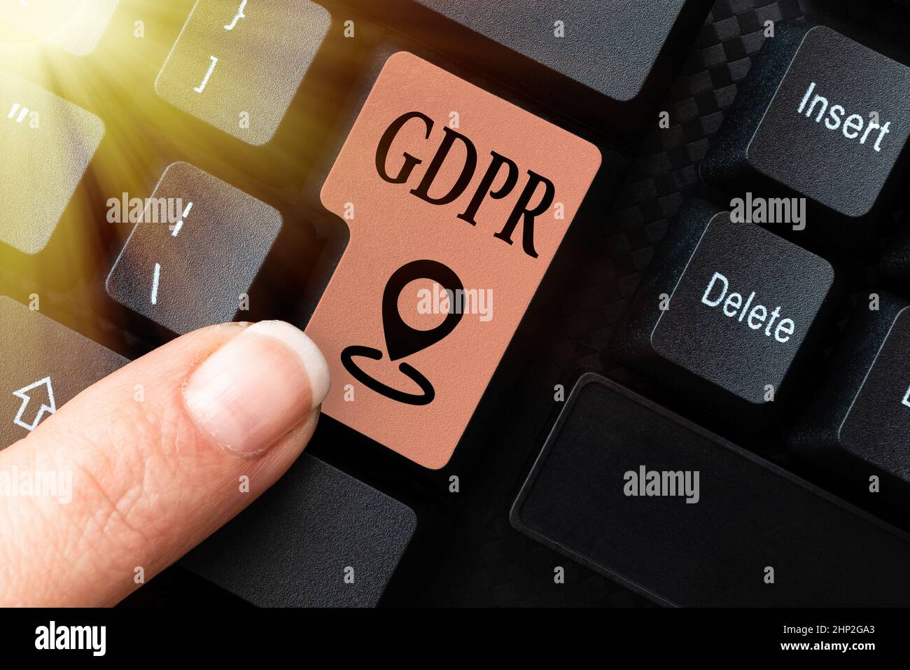 Sign displaying Gdpr, Business overview regulation that protect the ...