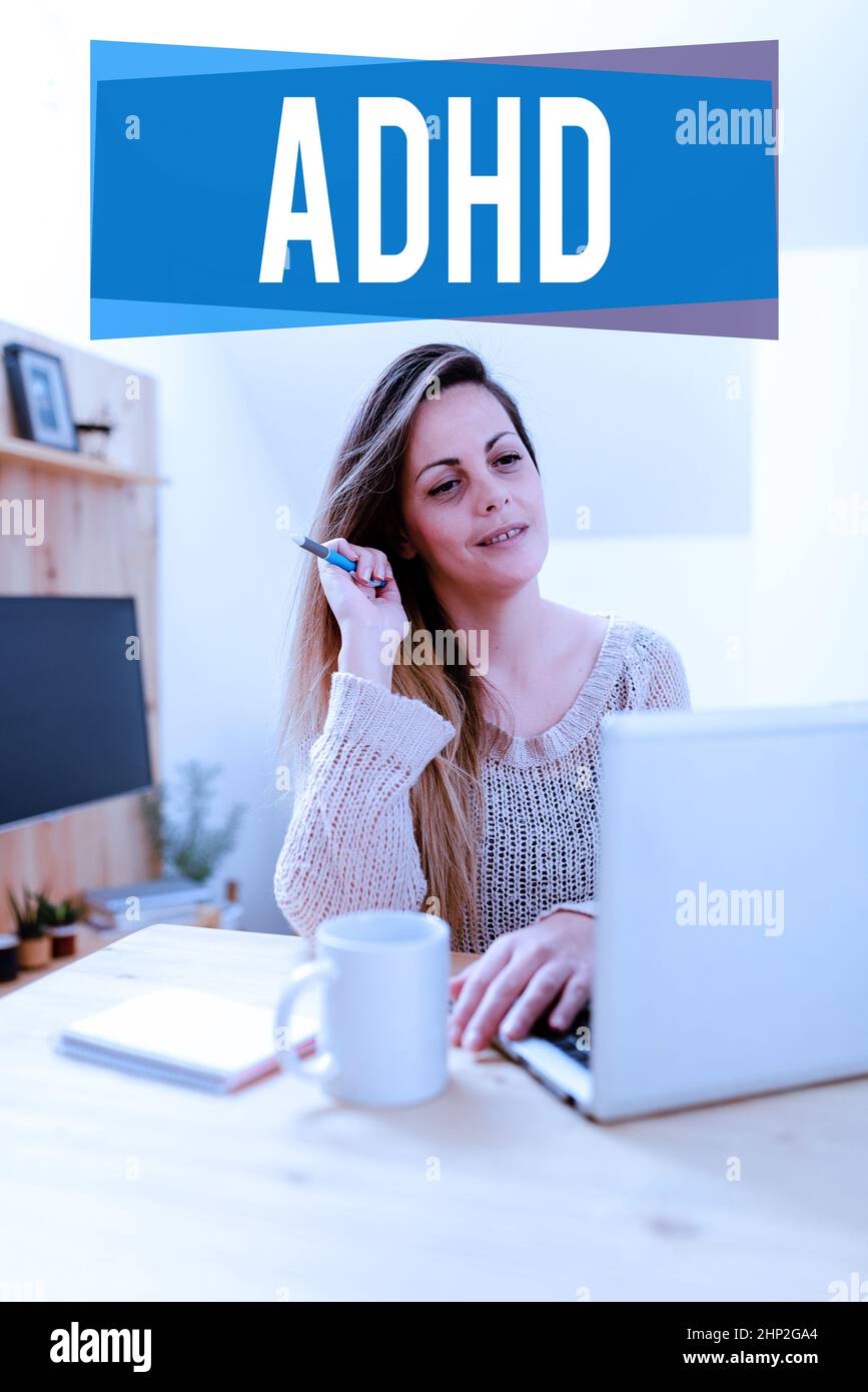 Writing displaying text Adhd, Business showcase Mental health disorder ...