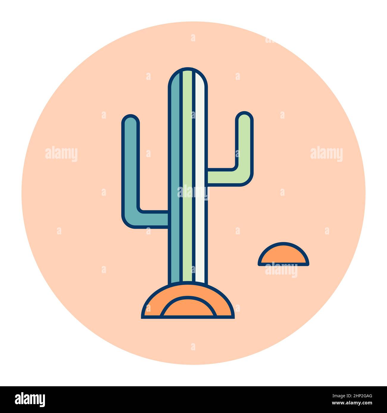 Desert cactus vector isolated icon. Nature sign. Graph symbol for ...
