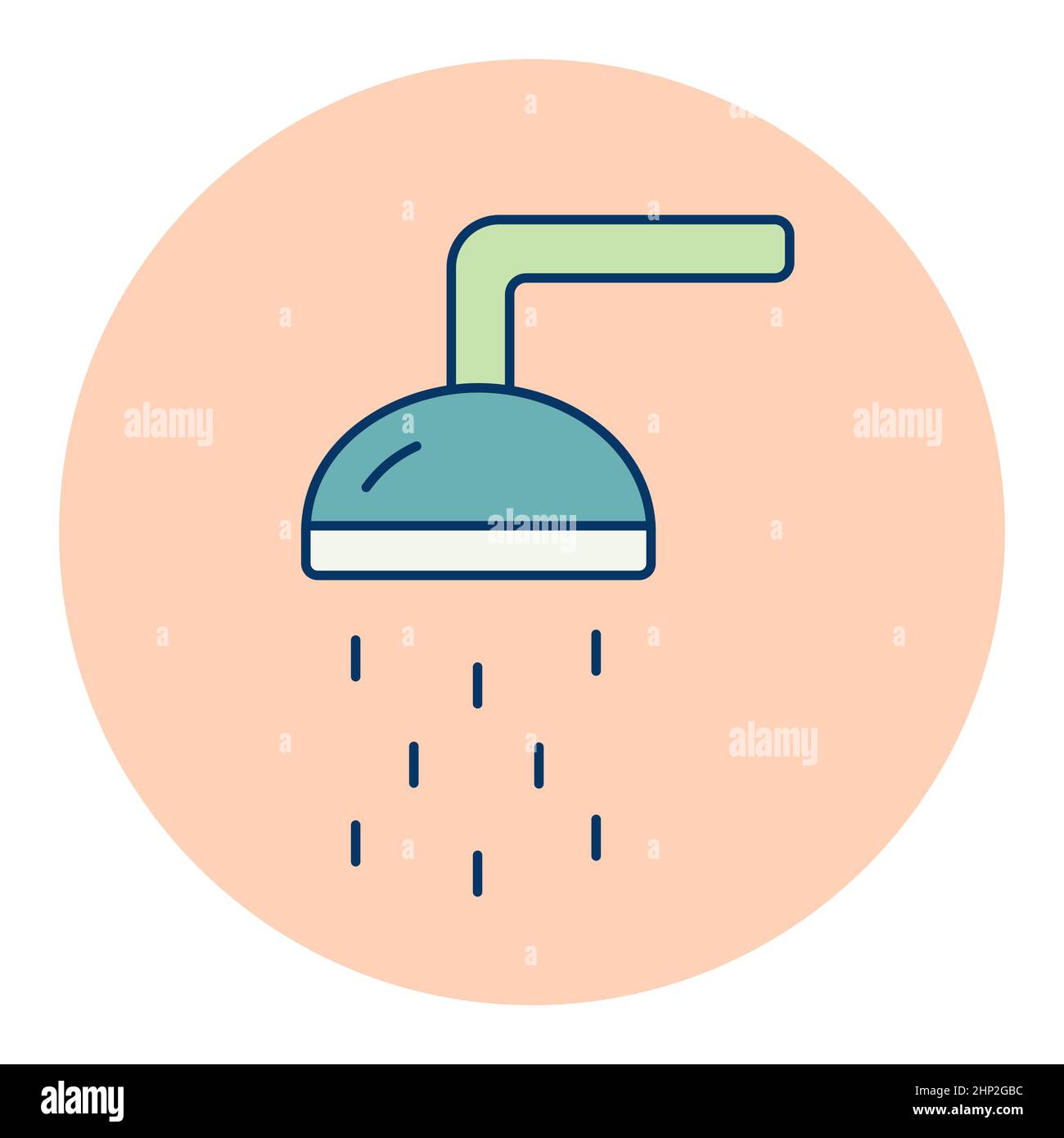Beach shower flat vector isolated icon. Summer sign. Graph symbol for ...