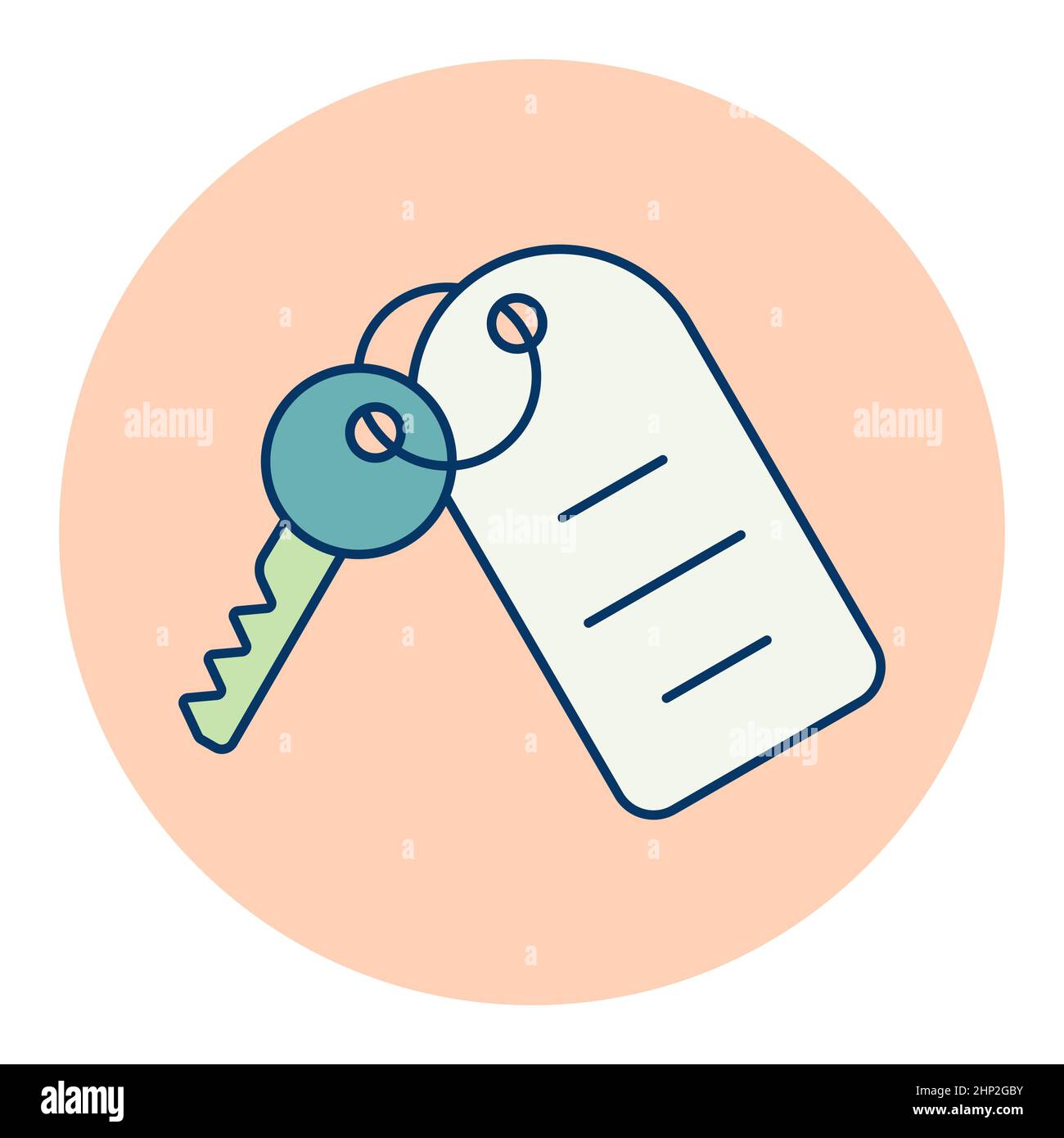 Hotel room key with number vector isolated icon. Graph symbol for ...