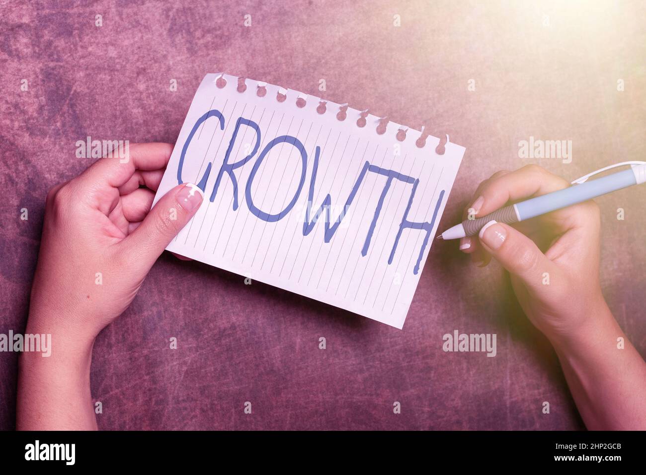 Hand writing sign Growth, Word Written on process of increasing in size ...