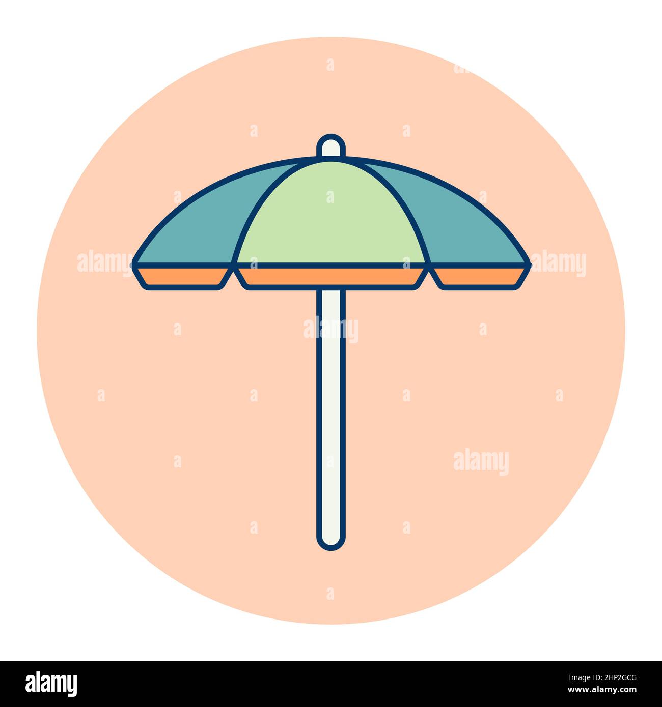 Beach parasol vector icon. Summer sign. Graph symbol for travel and ...