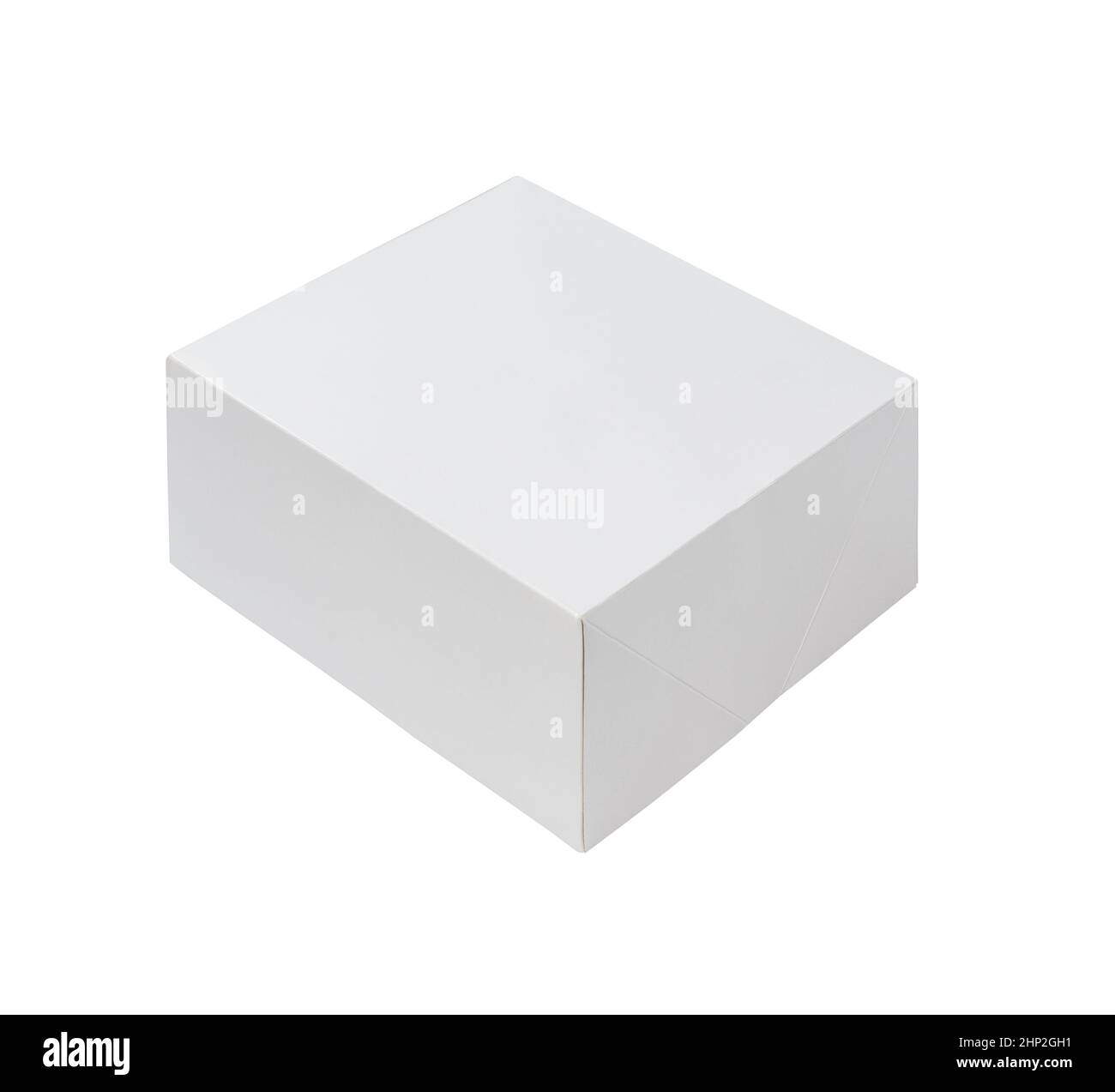 White cardboard paper box for products design mock-up isolated on white ...