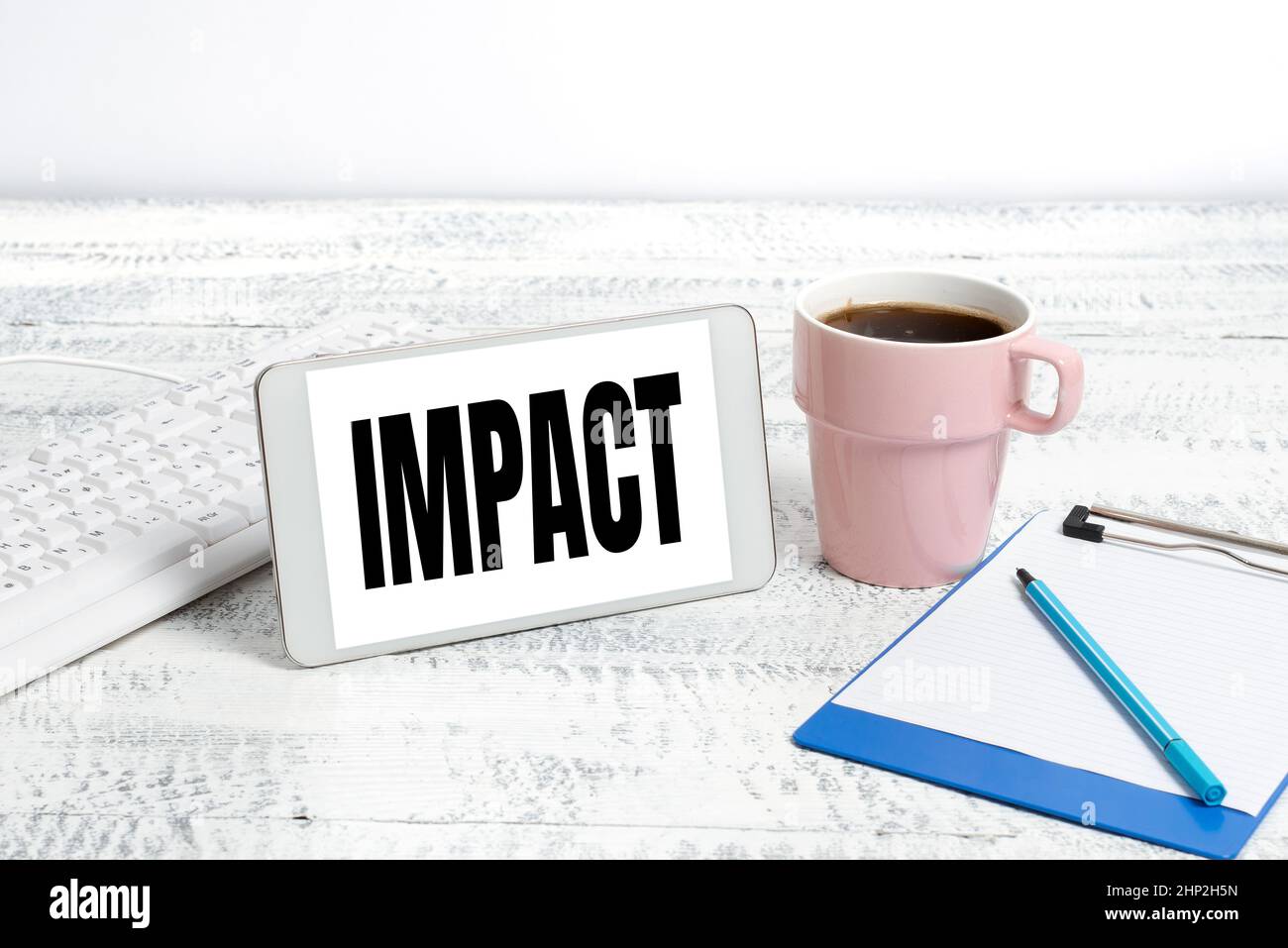 Sign displaying Impact, Business idea action of one object coming ...