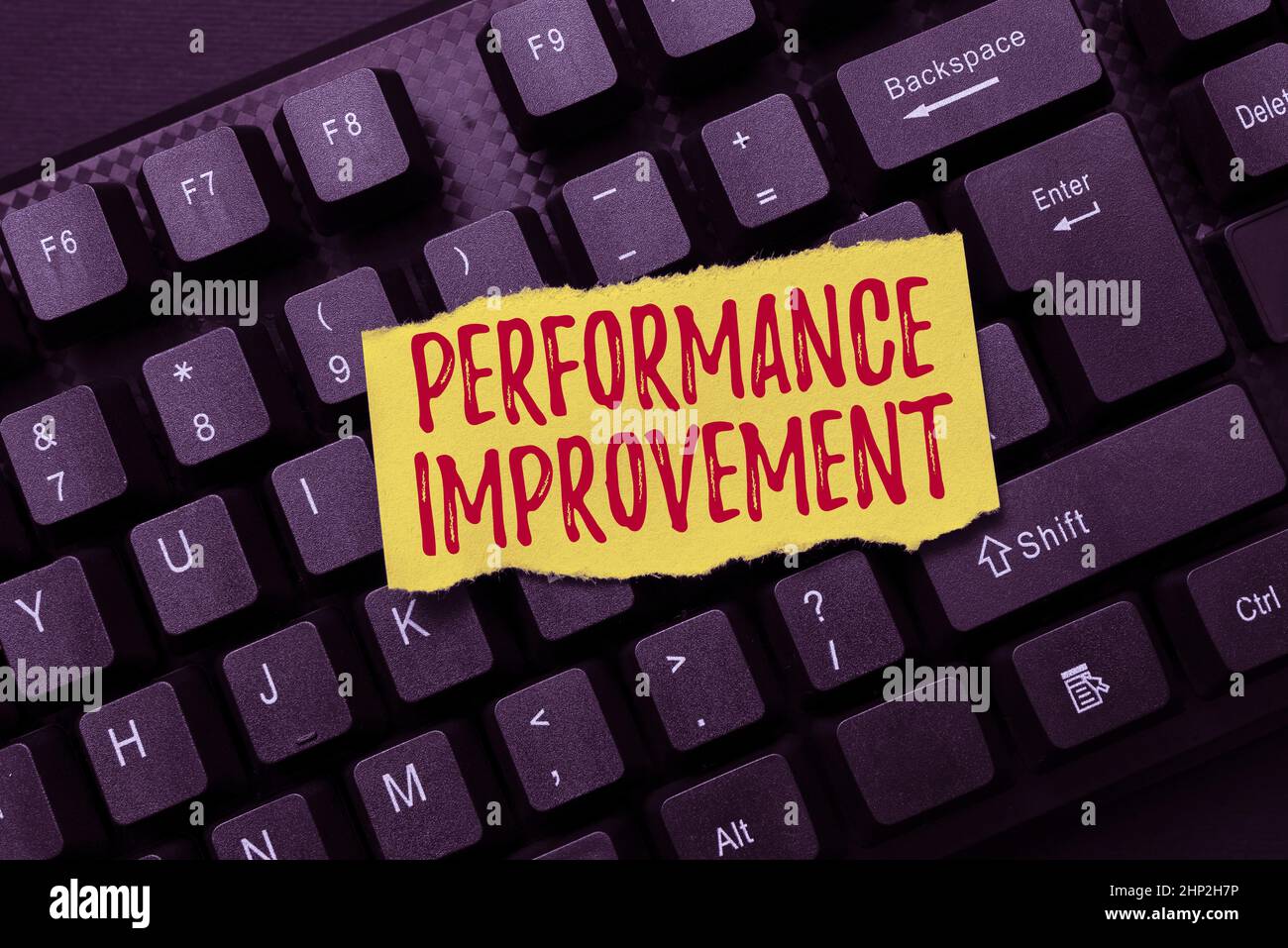 Text showing inspiration Performance Improvement, Business idea Measure ...