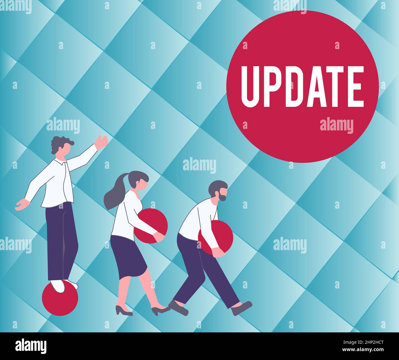 Text caption presenting Update, Concept meaning Make something more ...