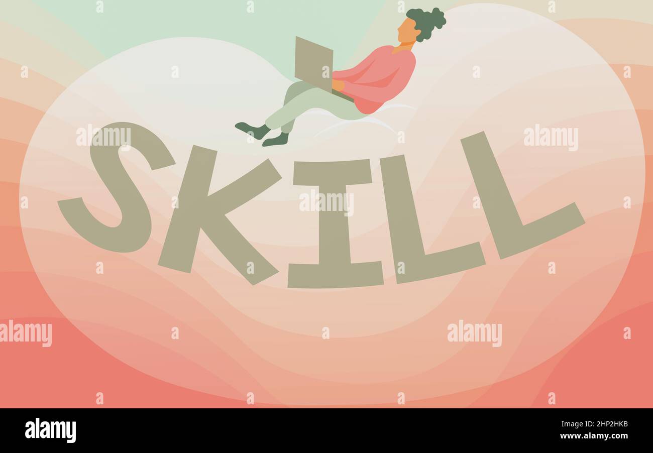 Handwriting text Skill, Word for ability to use one s is knowledge ...