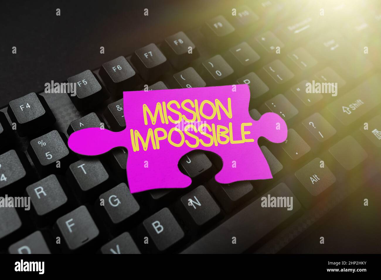 Text showing inspiration Mission Impossible, Business idea Difficult ...