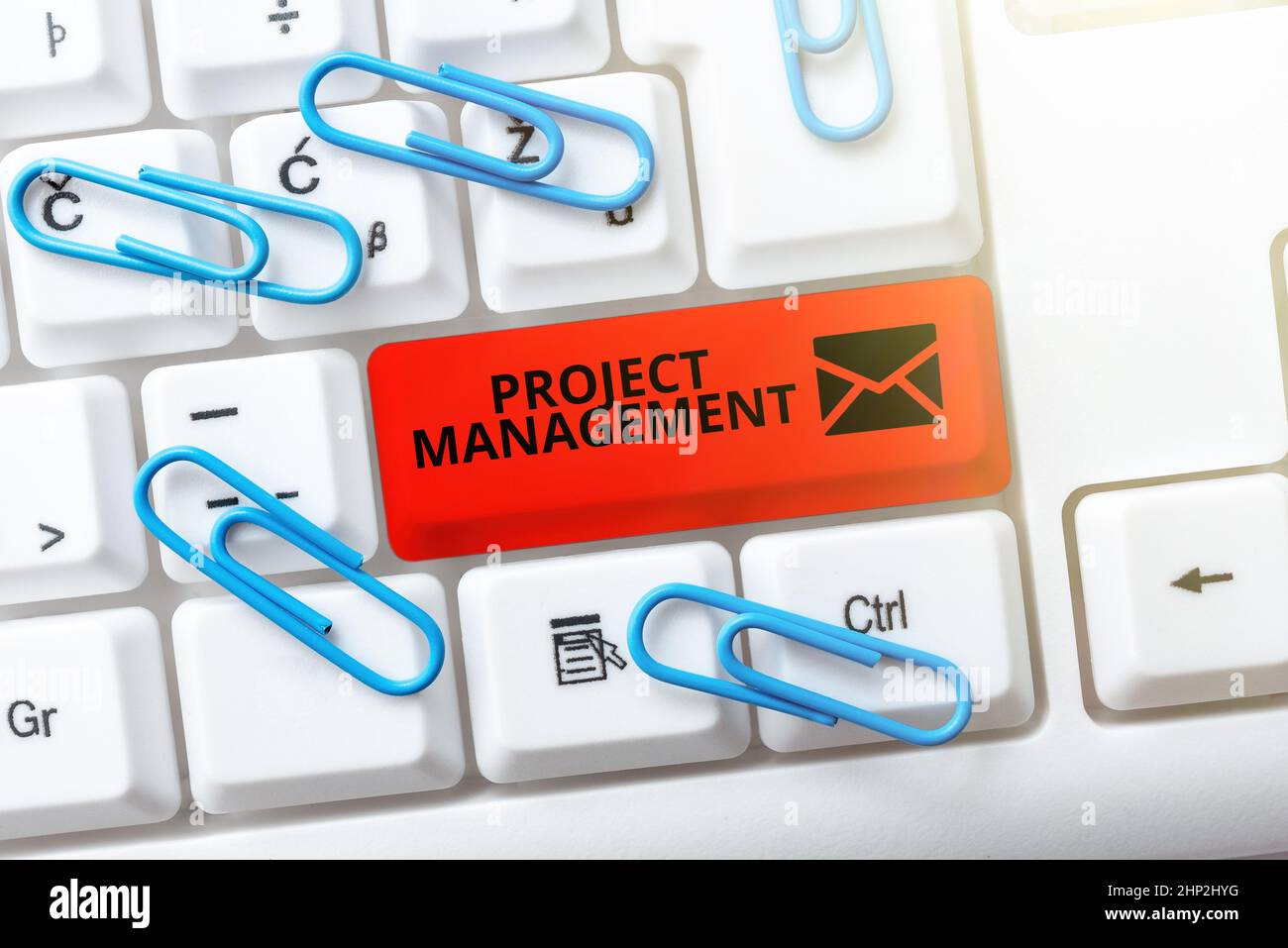Text caption presenting Project Management, Business overview ...