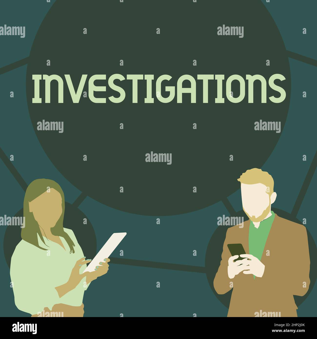 Text showing inspiration Investigations, Word Written on The formal ...