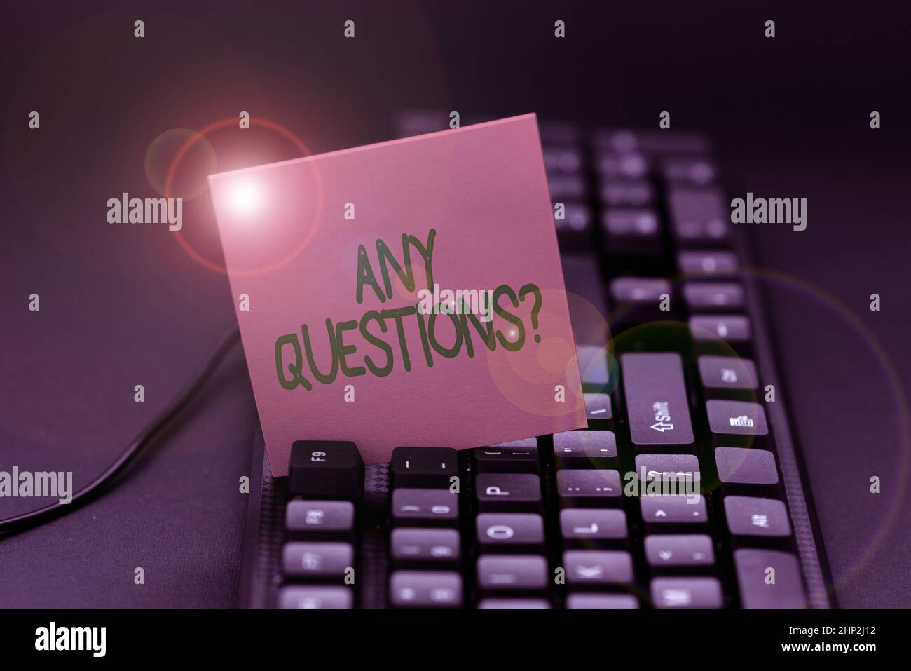 Handwriting text Any Questions Question, Business overview Asking for ...