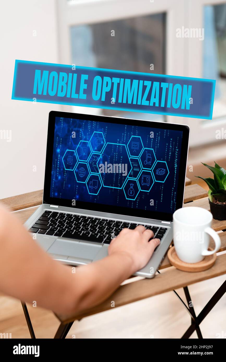 Writing Displaying Text Mobile Optimization Internet Concept Site Content Reformatted For