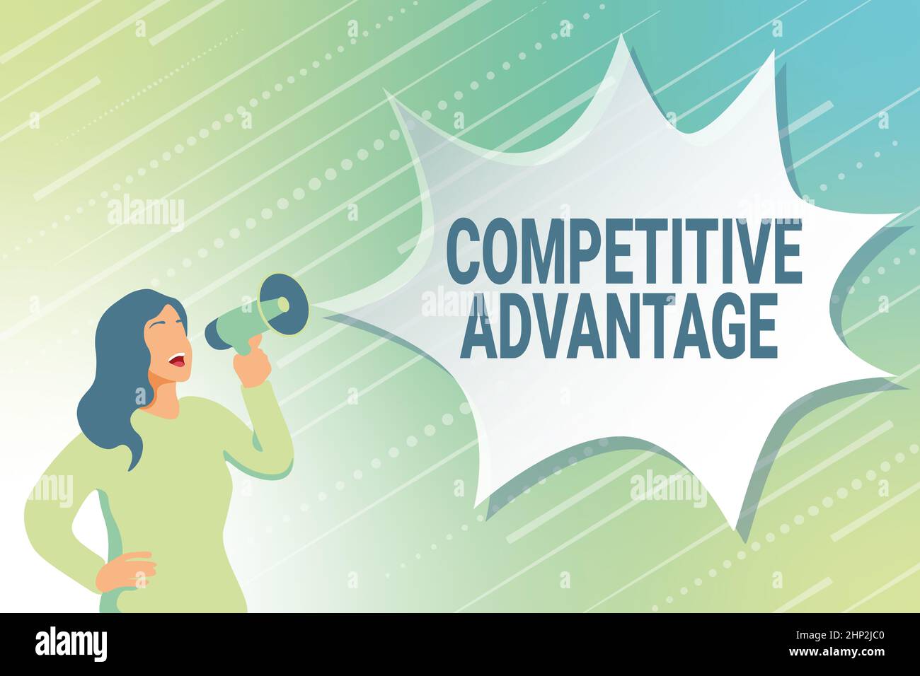 Inspiration showing sign Competitive Advantage, Word Written on Company Edge over another ...