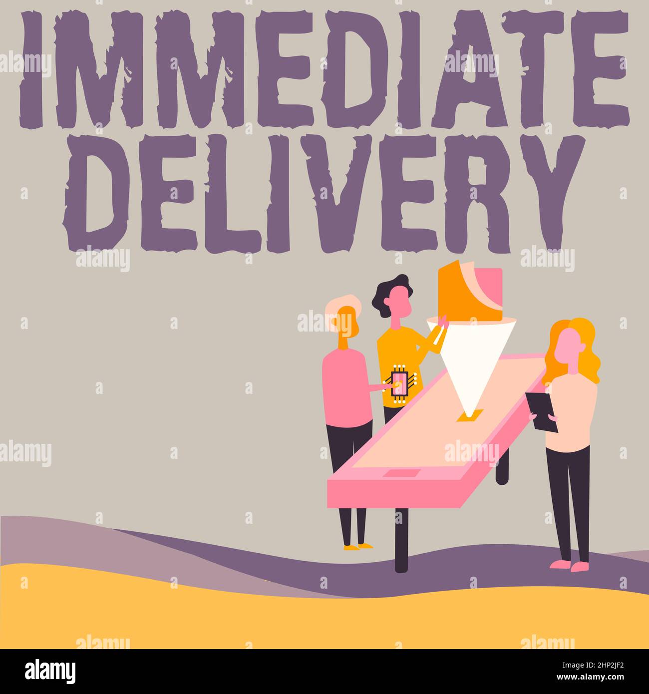 Conceptual display Immediate Delivery, Concept meaning Send it Now ...