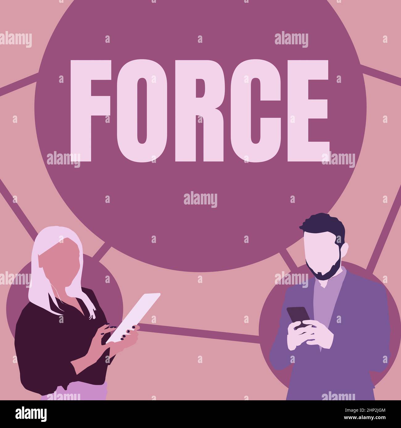 Sign displaying Force, Concept meaning strength or energy as an ...