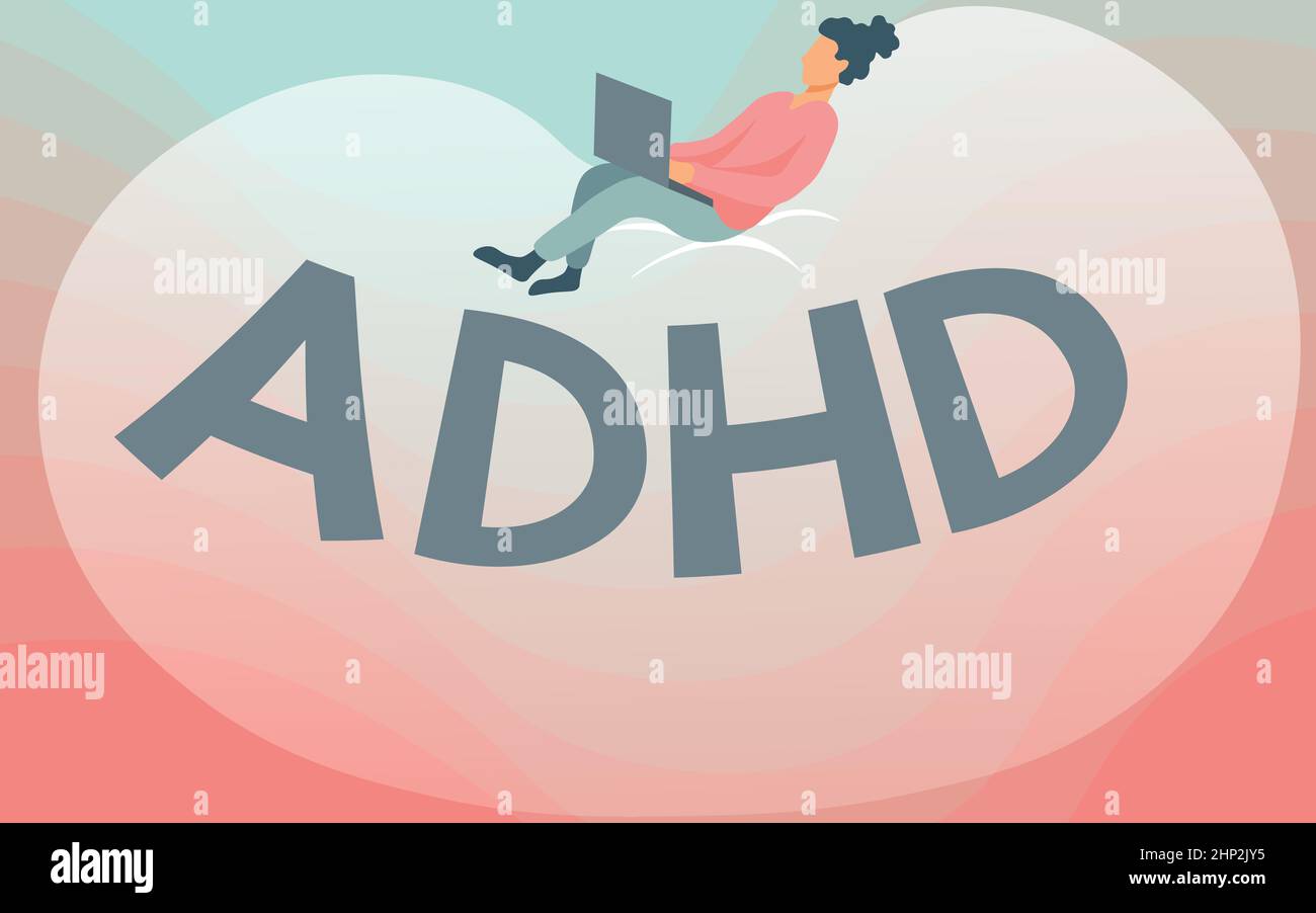 Hand writing sign Adhd, Business idea Mental health disorder of ...