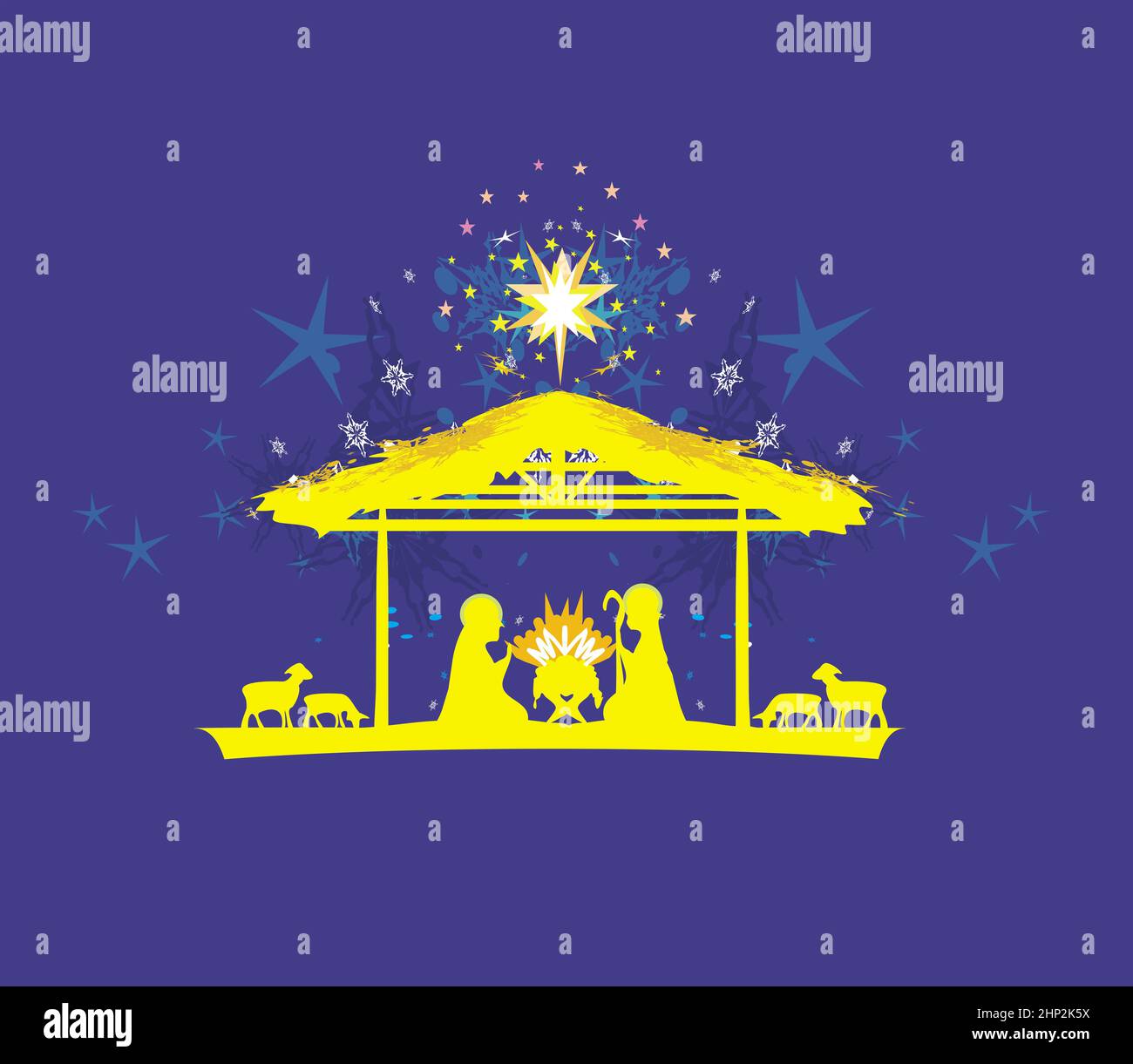 Birth of Jesus in Bethlehem - abstract card Stock Photo - Alamy