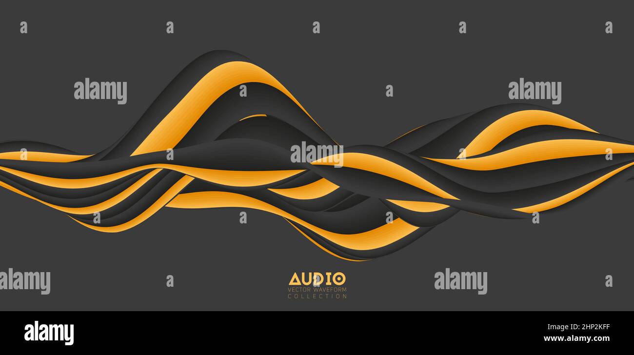 Sound wave visualiztion. 3D solid waveform. Voice sample pattern Stock ...