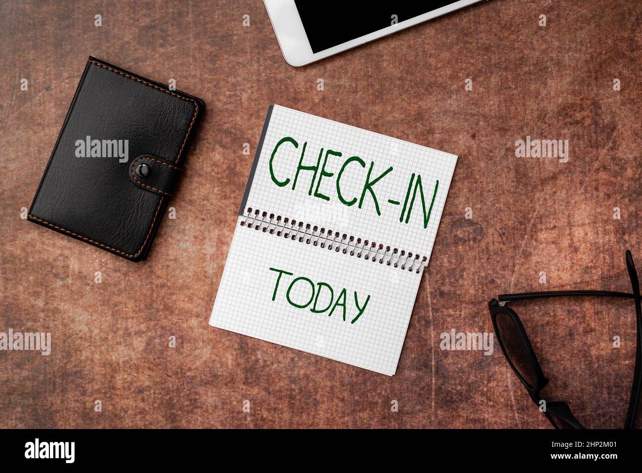 Conceptual display Check In, Business concept Procedure by which an ...