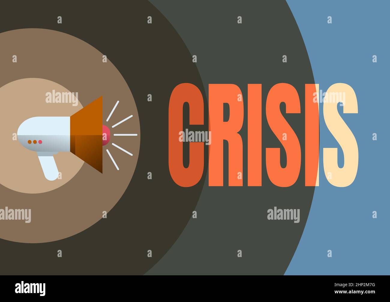 Text caption presenting Crisis, Word Written on time when difficult or ...