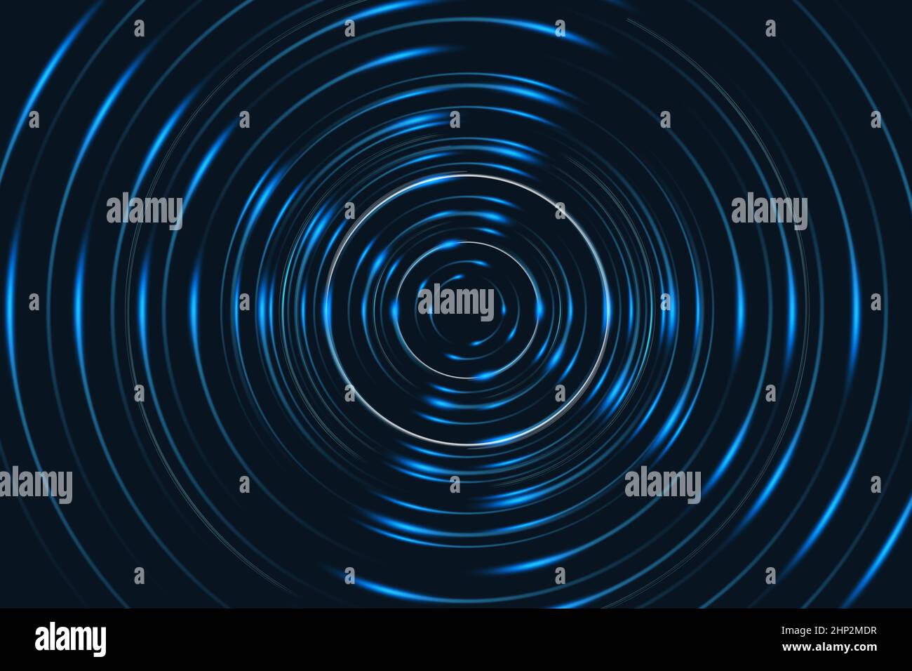 High speed radial movement and motion effect over dark blue background ...