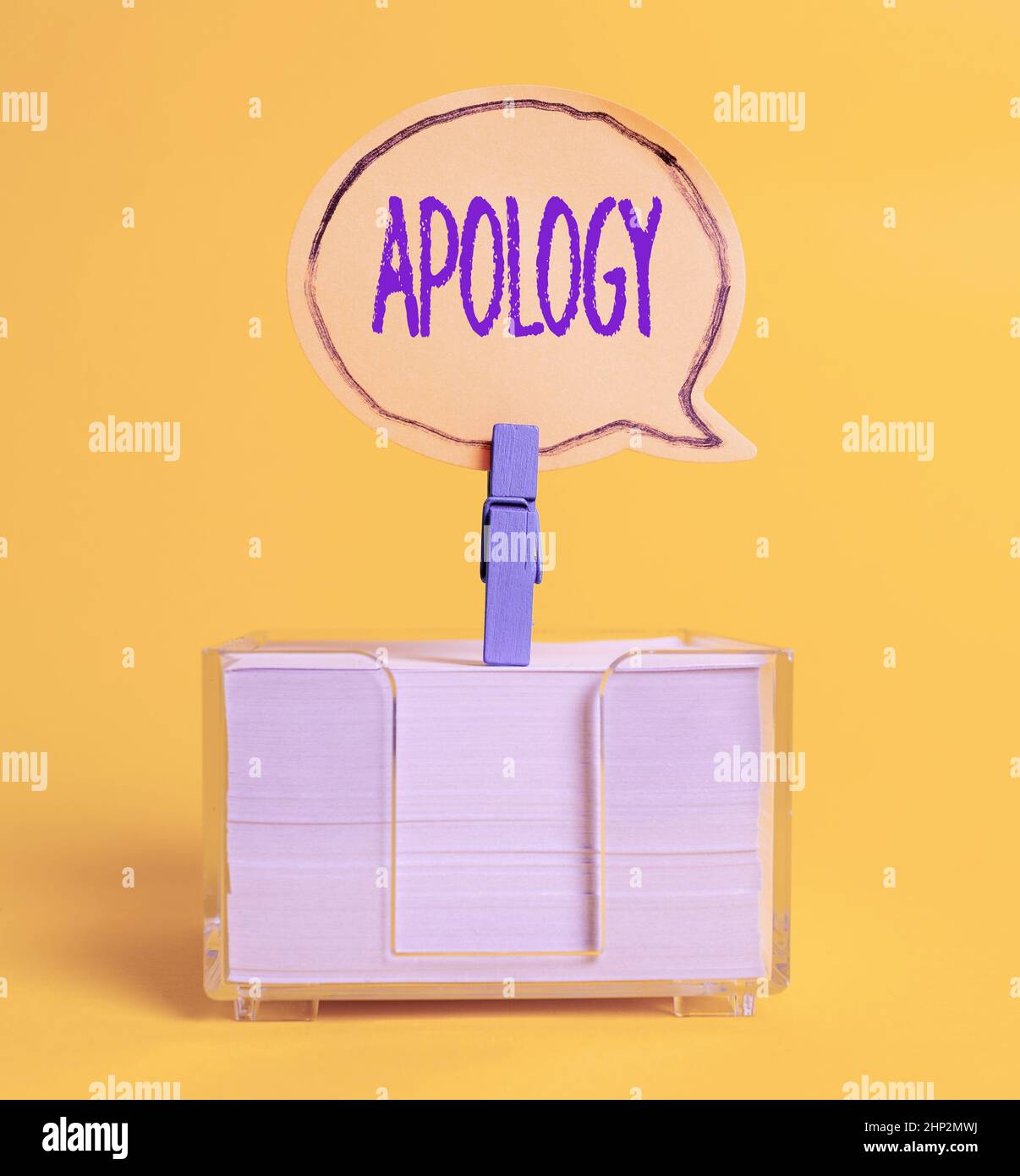 Sign displaying Apology, Concept meaning a written or spoken expression ...