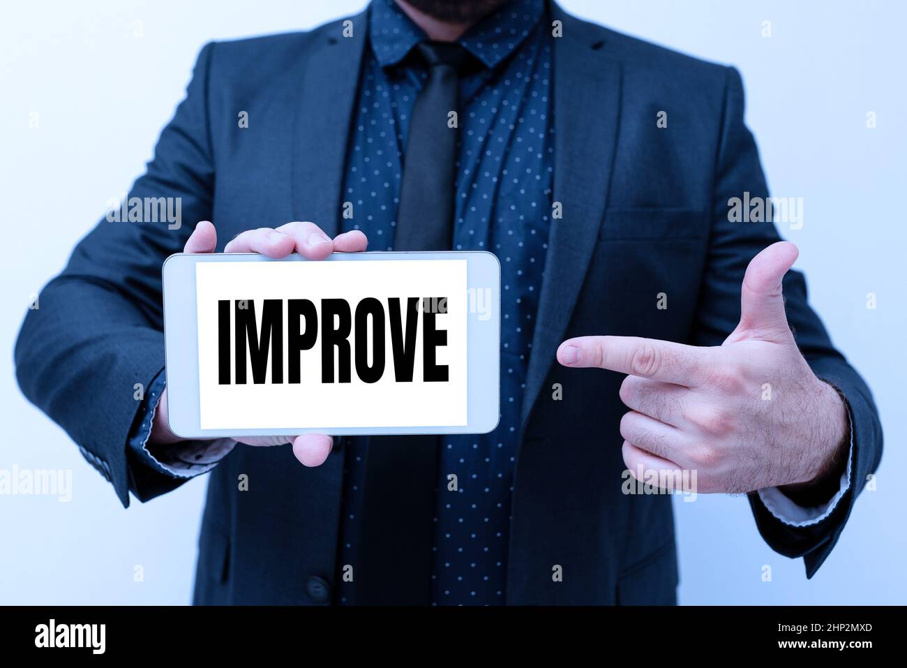 Text sign showing Improve, Word Written on Make become better ...