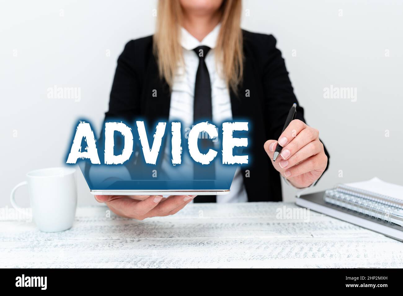 Sign displaying Advice, Business showcase guidance or recommendations ...