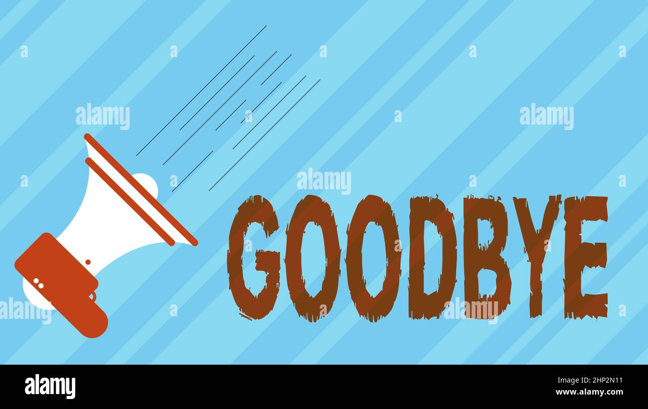 Text caption presenting Goodbye, Business overview used to express good ...