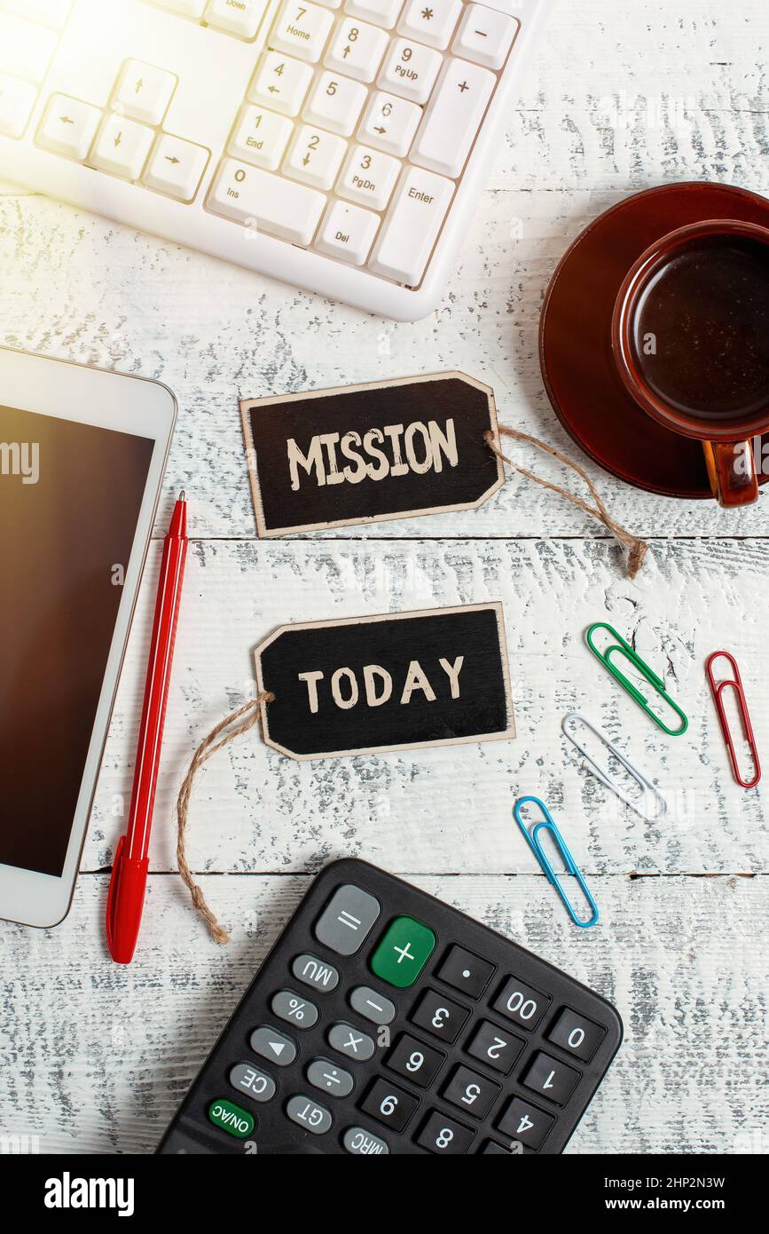 Inspiration showing sign Mission, Word Written on Corporate goal ...