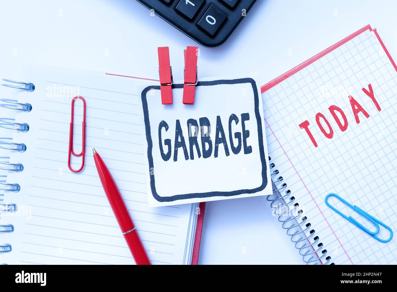 Text caption presenting Garbage, Business showcase waste material or ...
