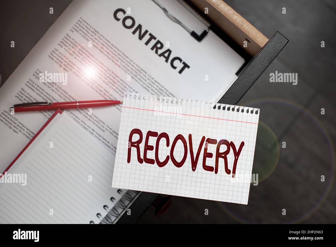 Writing displaying text Recovery, Internet Concept the return to normal ...