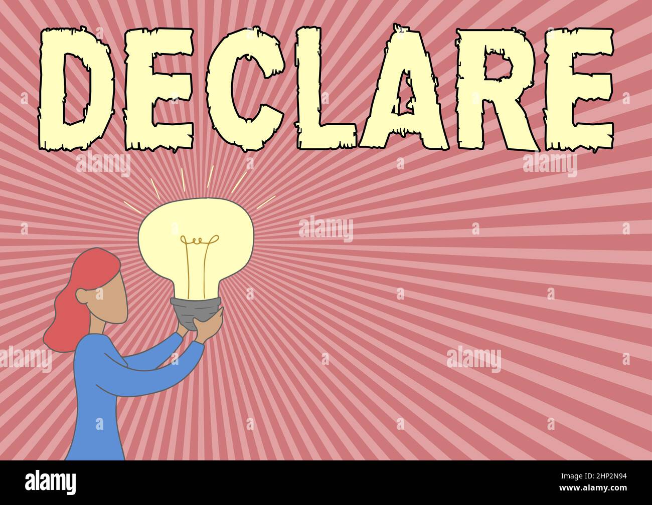 Text showing inspiration Declare, Word Written on make known or state ...