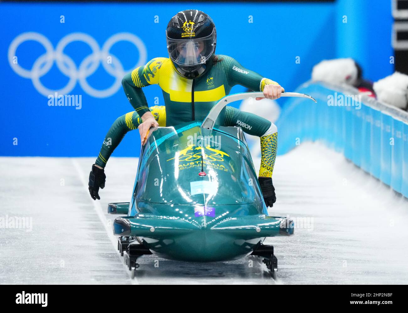 Yanqing, China. 18th Feb, 2022. Bobsleigh, Olympics, two-man bobsleigh ...