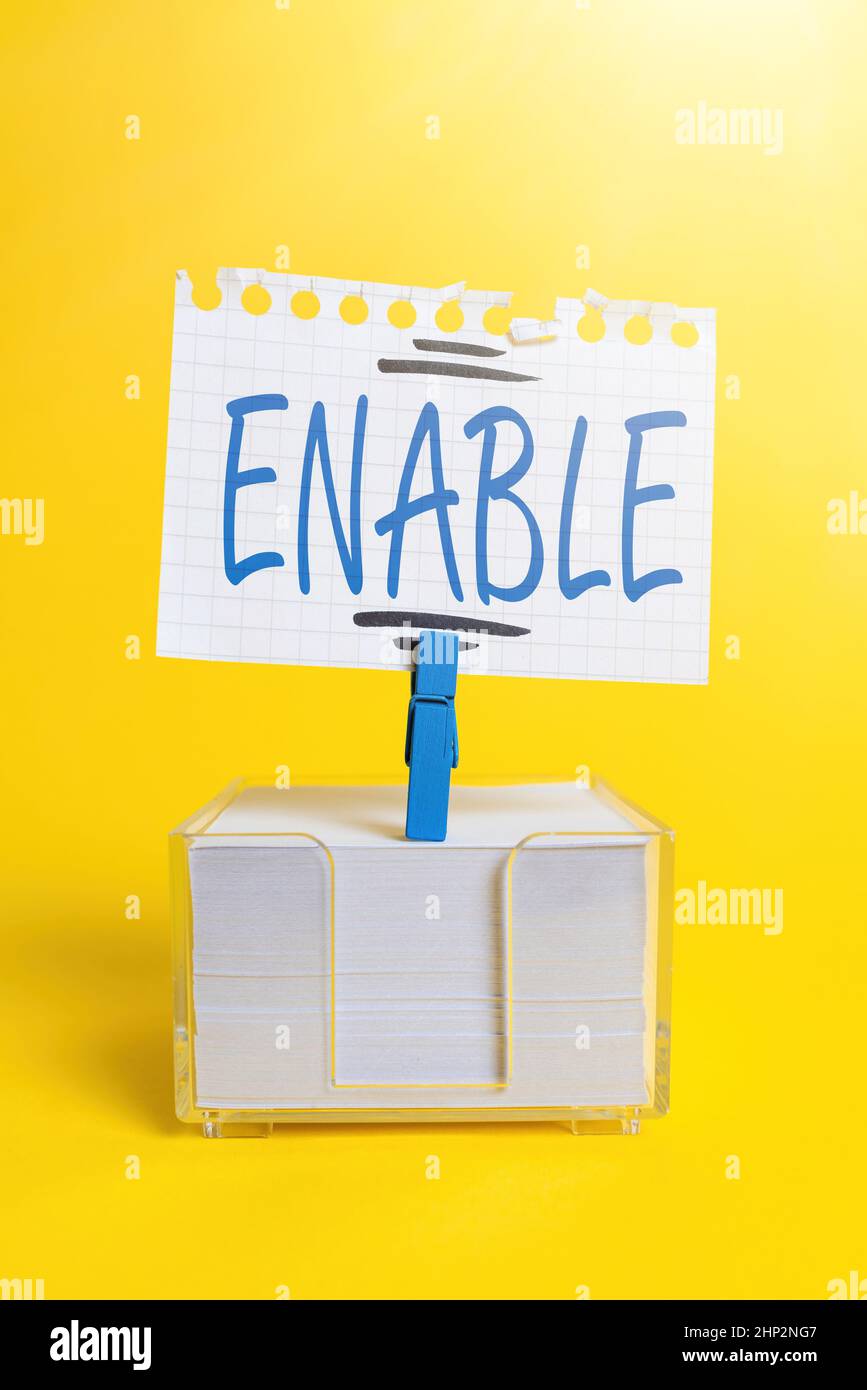 Conceptual display Enable, Business approach give someone or something ...