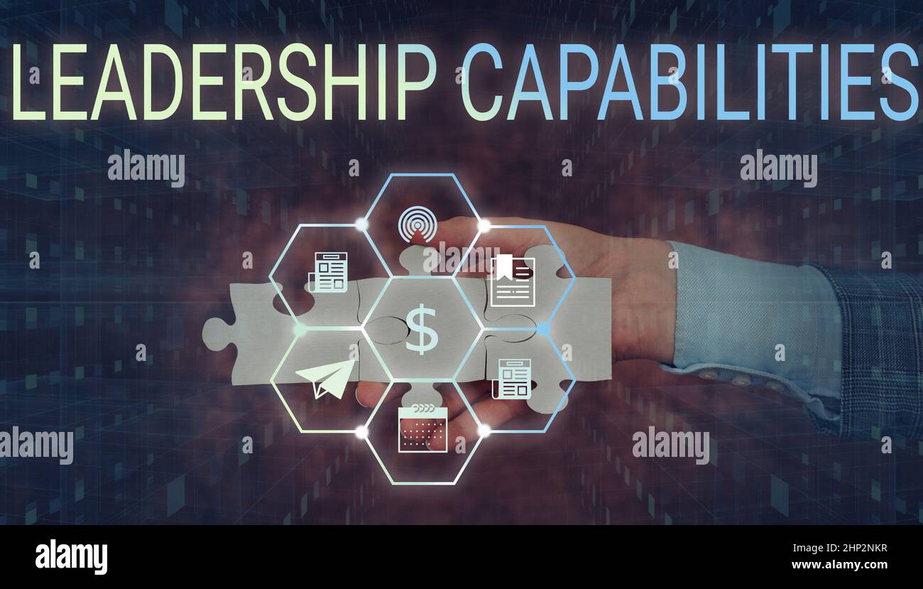Inspiration showing sign Leadership Capabilities, Word for Set of ...