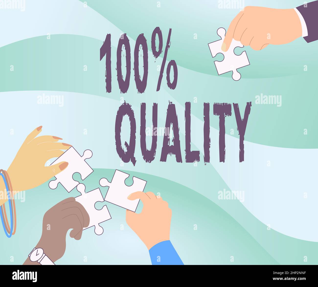 Conceptual display 100 Percent Quality, Word for Guaranteed pure and no ...