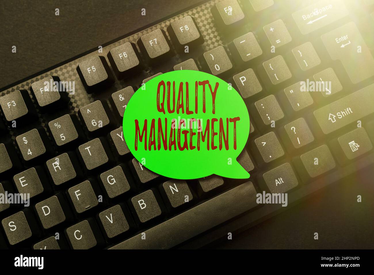 Text showing inspiration Quality Management, Business showcase Maintain ...