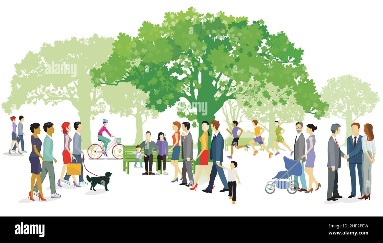 Crowd in park Cut Out Stock Images & Pictures - Alamy