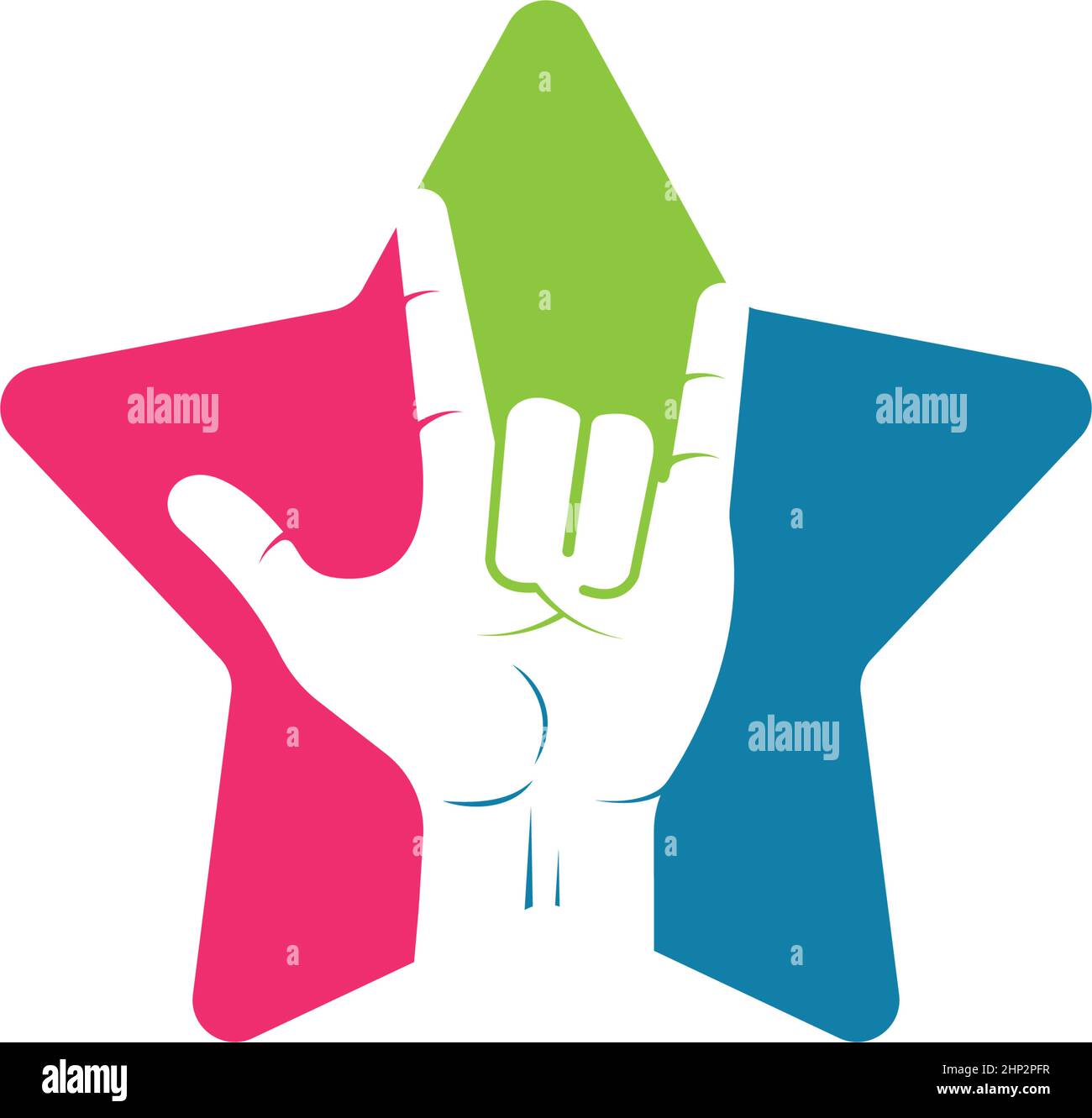 metal hand gesture icon vector illustration design template Stock ...