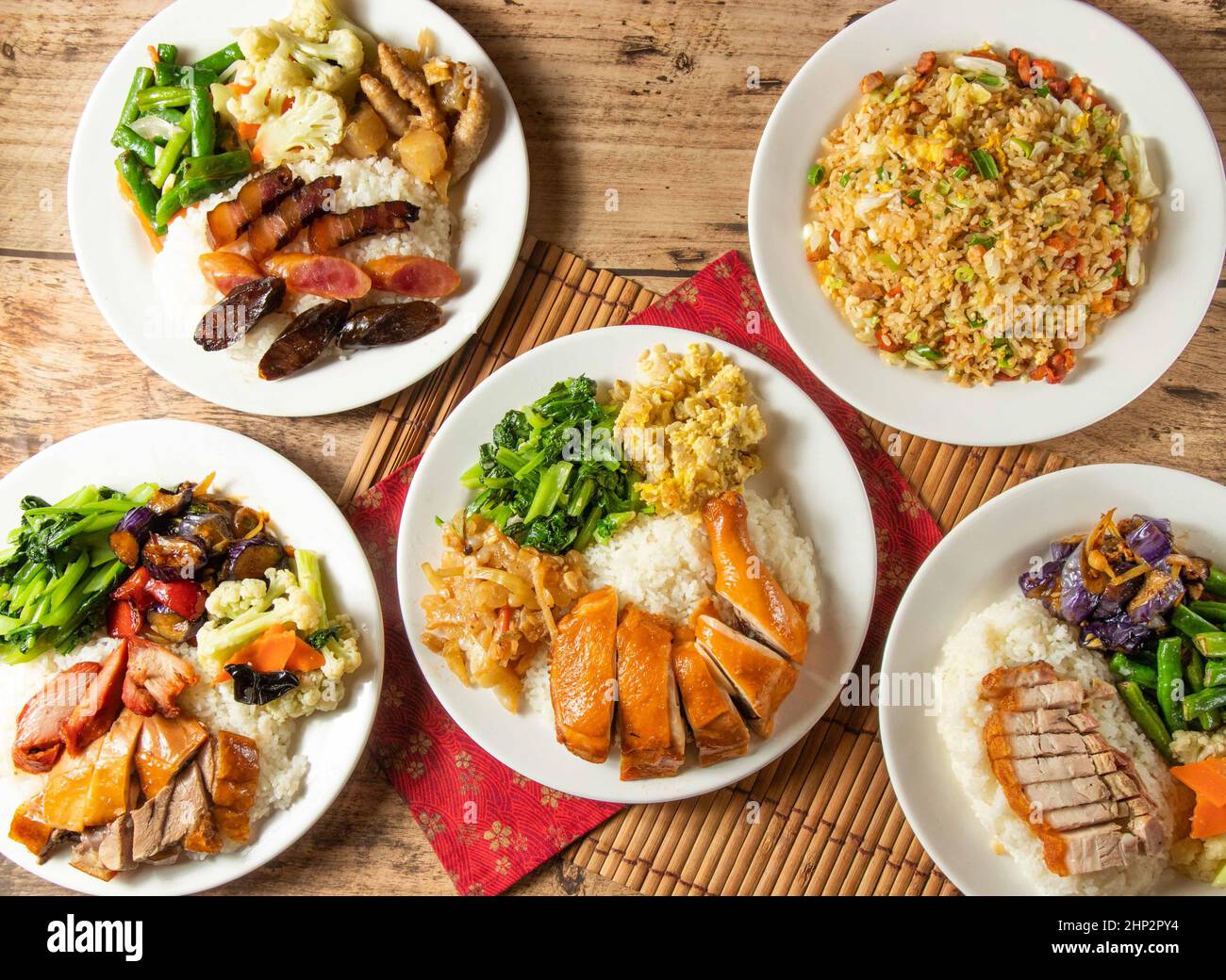 Three Treasures Rice, Char Siew Fried Rice, Hong Kong Style Lap Mee ...